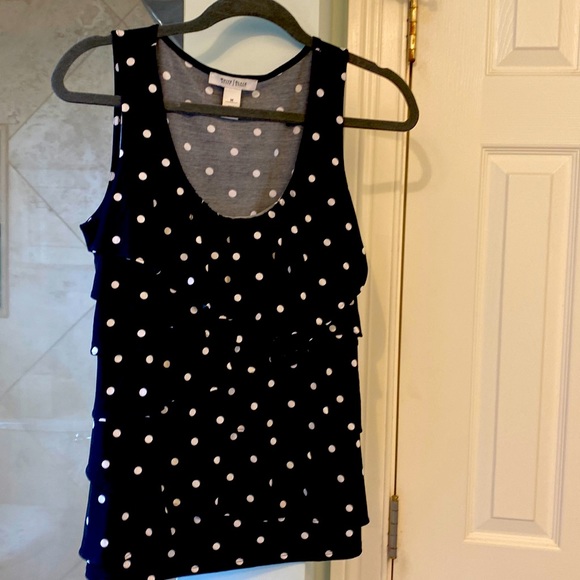 White House Black Market | Tops | Like New Black And White Polka Dot ...